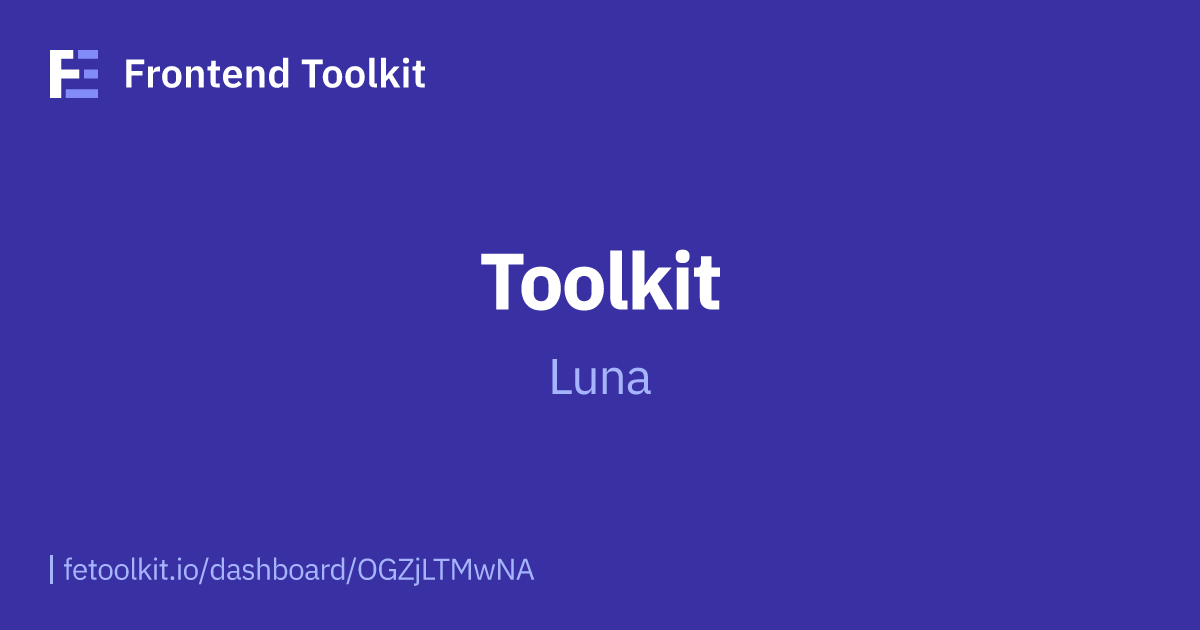 Toolkit - Frontend Toolkit