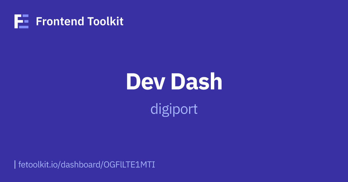Dev Dash - Frontend Toolkit